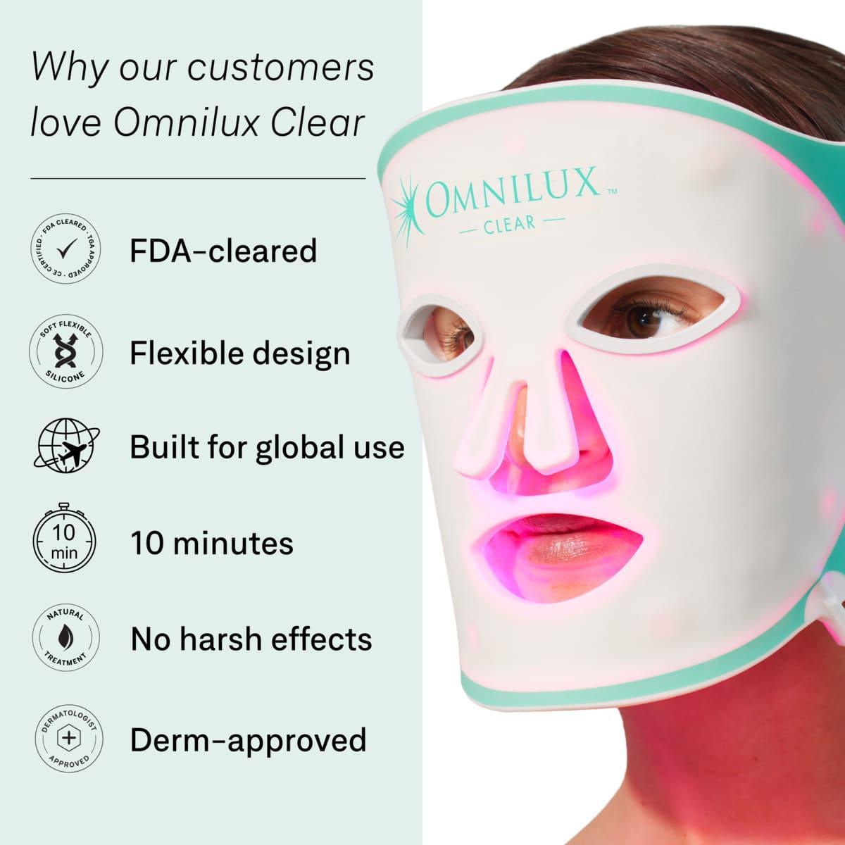 OmniLuxe Clear LED Mask | Red Light Therapy Device Australia – The Clinic
